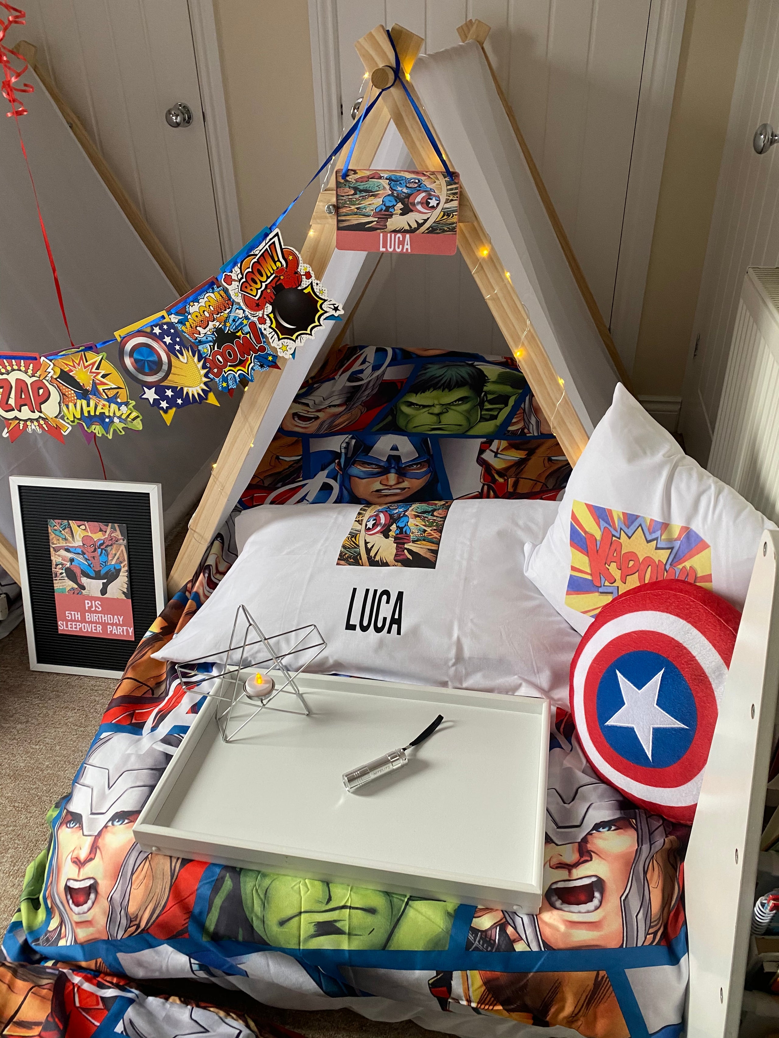Superhero sleepover tent teepees (per tent) hire only | It’s Your ...
